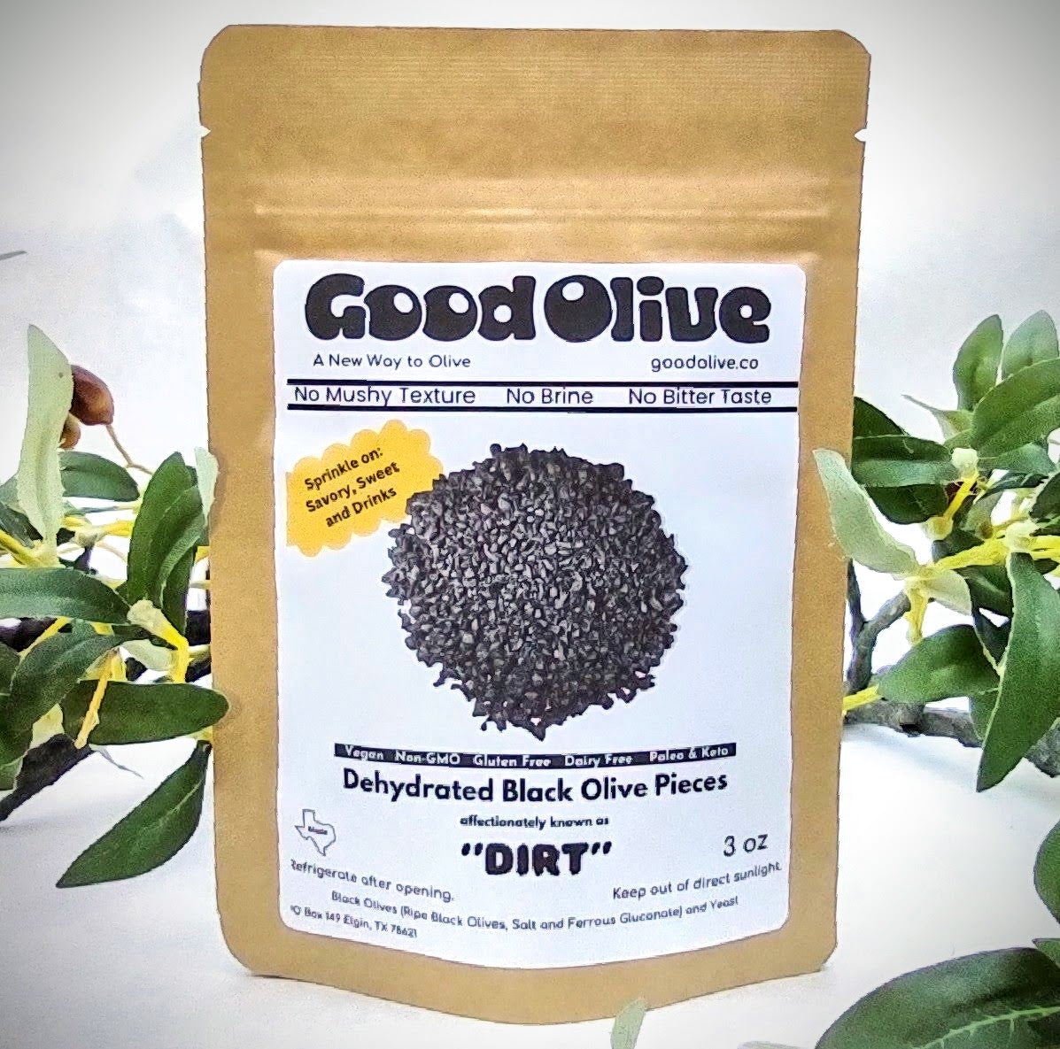 Olive DIRT® - Dehydrated Black Olive Sprinkles – Good Olive